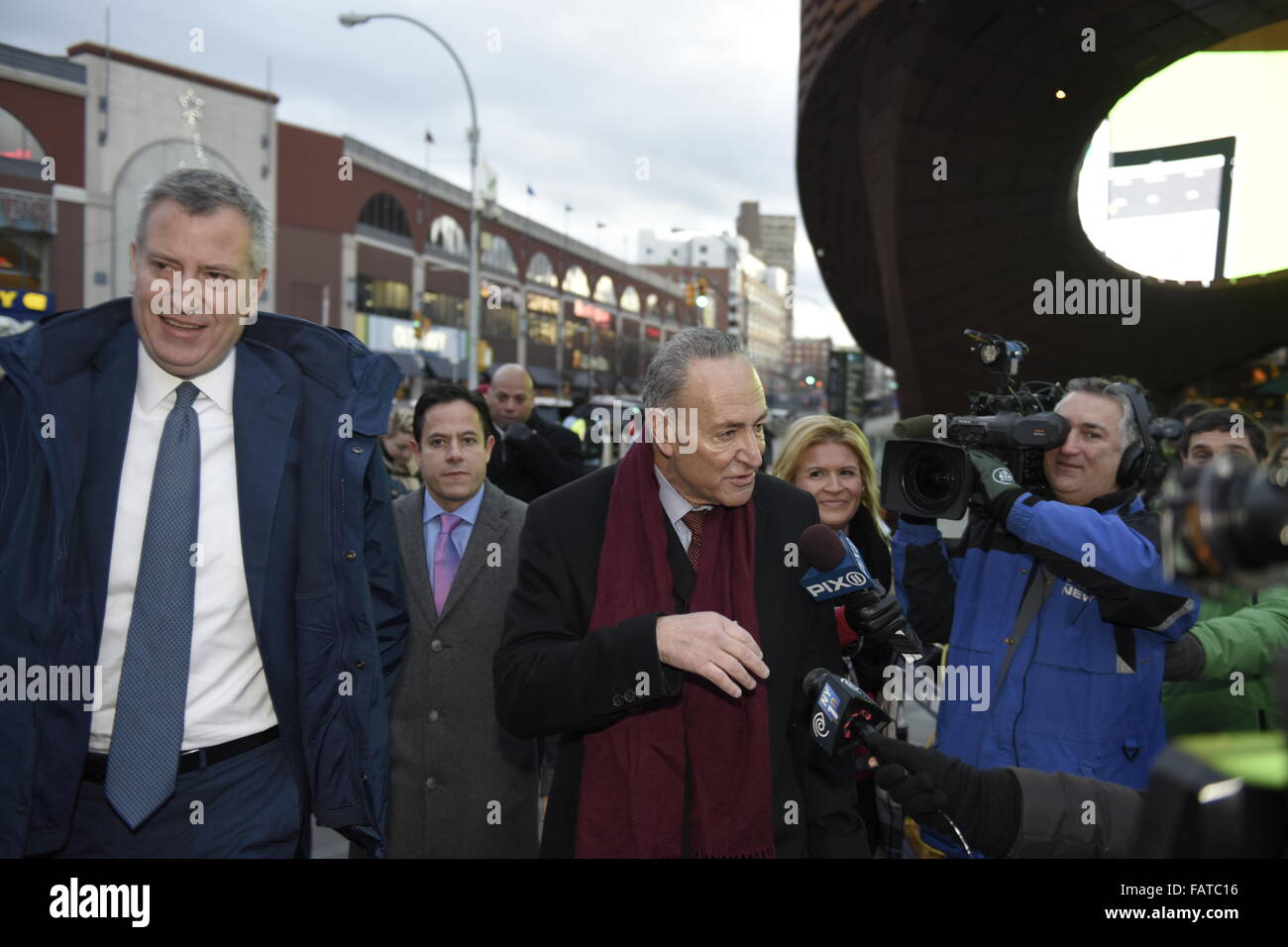 New York City, United States. 04th Jan, 2016. Mayor de Blasio and ...