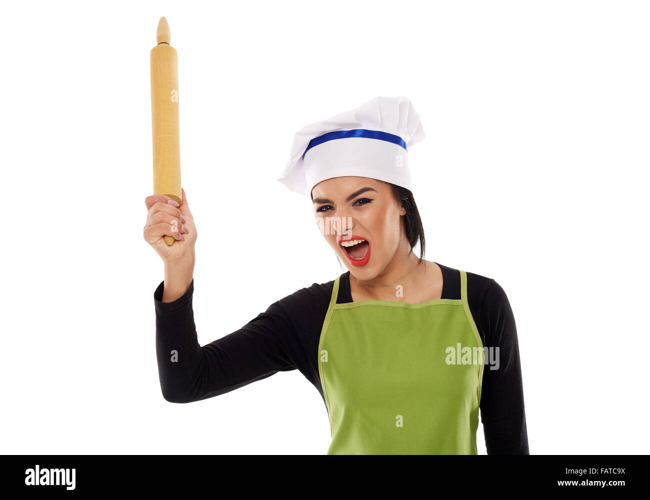 Angry woman rolling pin hi-res stock photography and images - Alamy