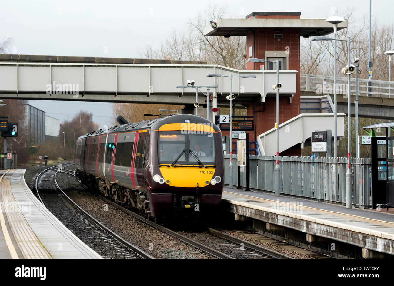 Class 170 CrossCountry train at Coleshill Parkway station, Warwickshire ...