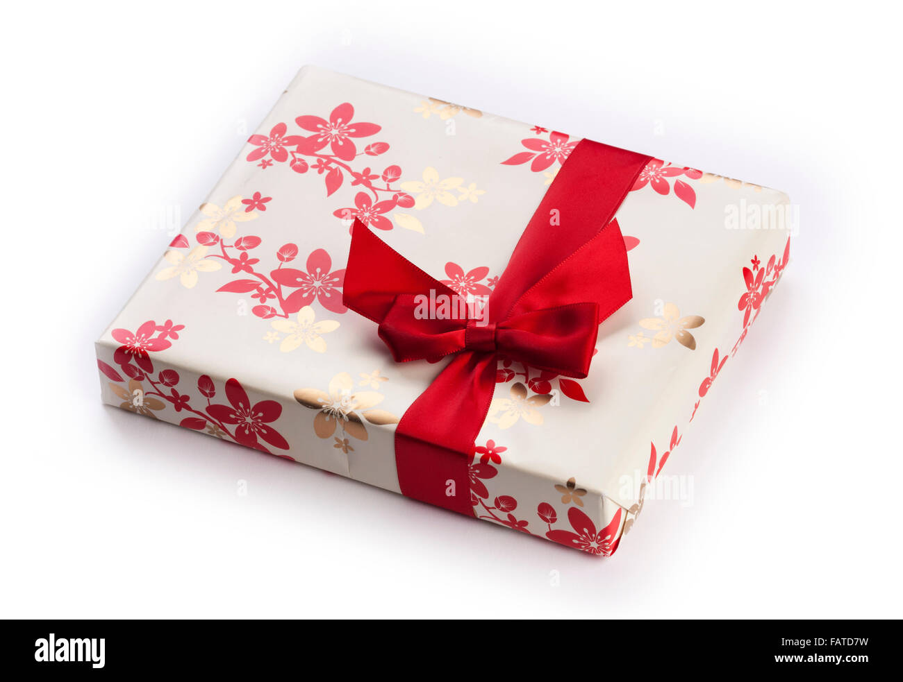 Gift box present wrapped Cut Out Stock Images & Pictures - Alamy