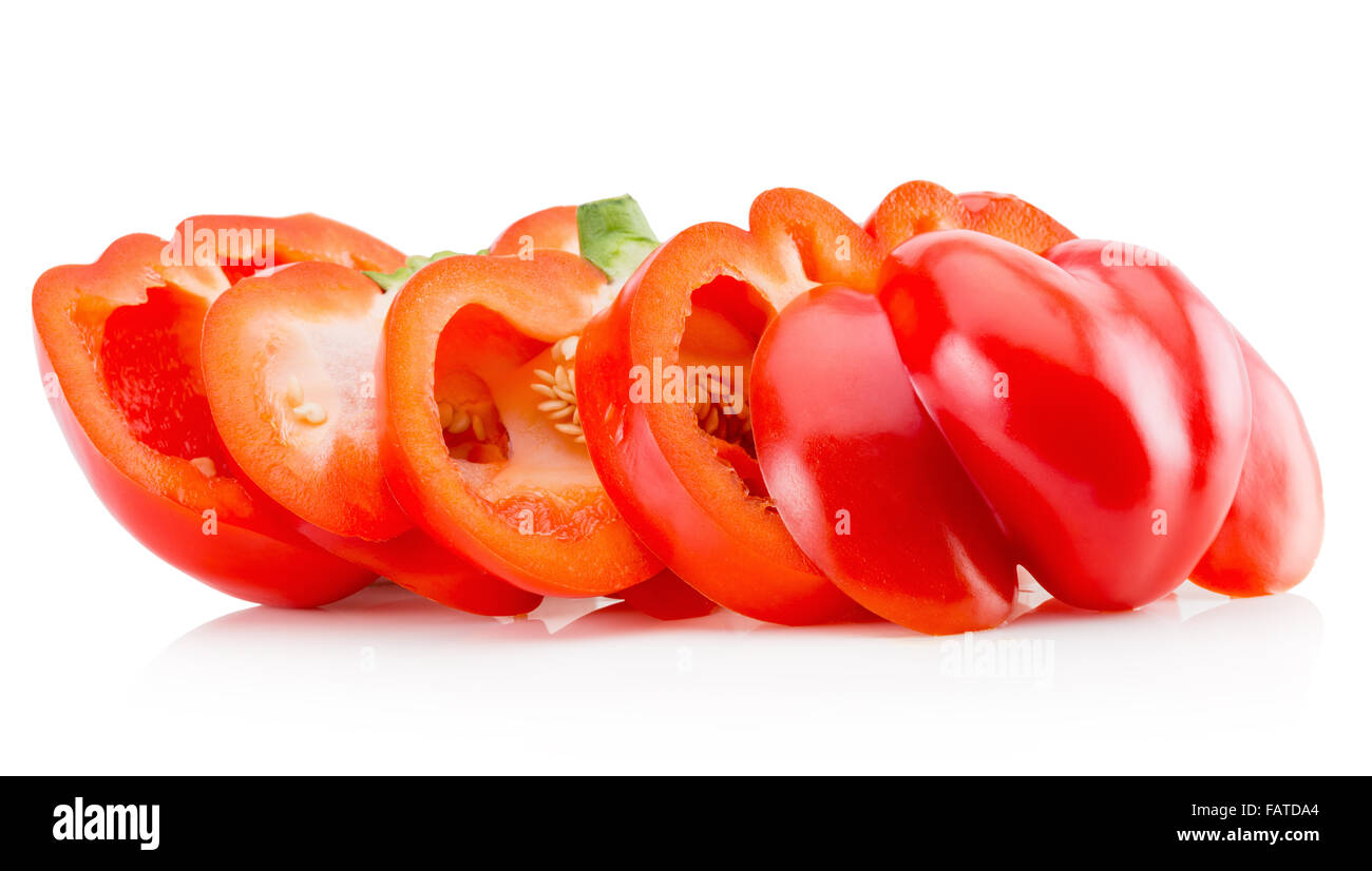 cut red peppers isolated on the white background Stock Photo - Alamy