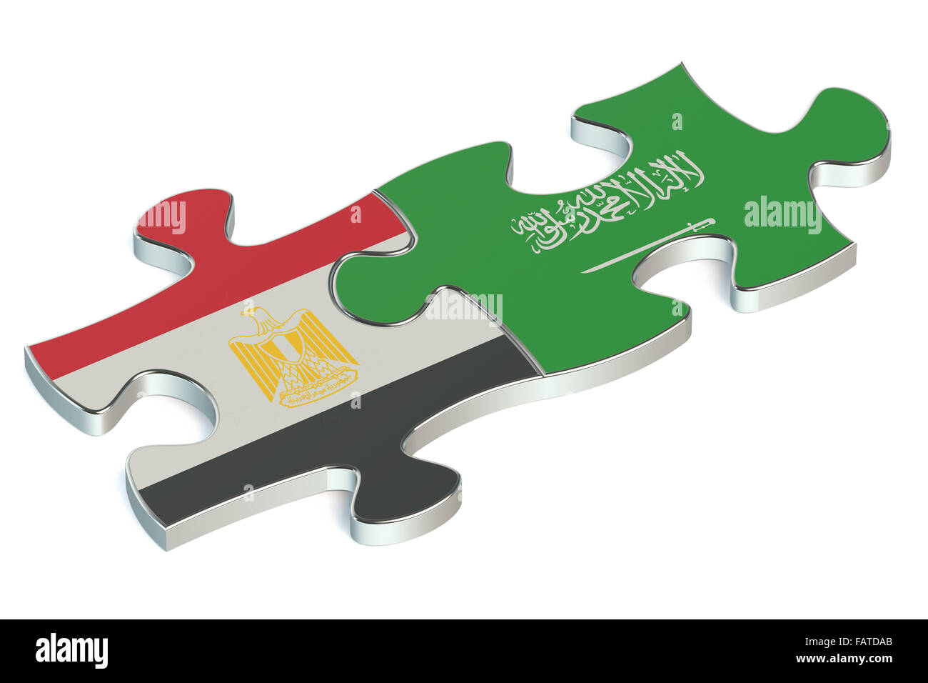 Saudi Arabia and Egypt puzzles from flags Stock Photo - Alamy