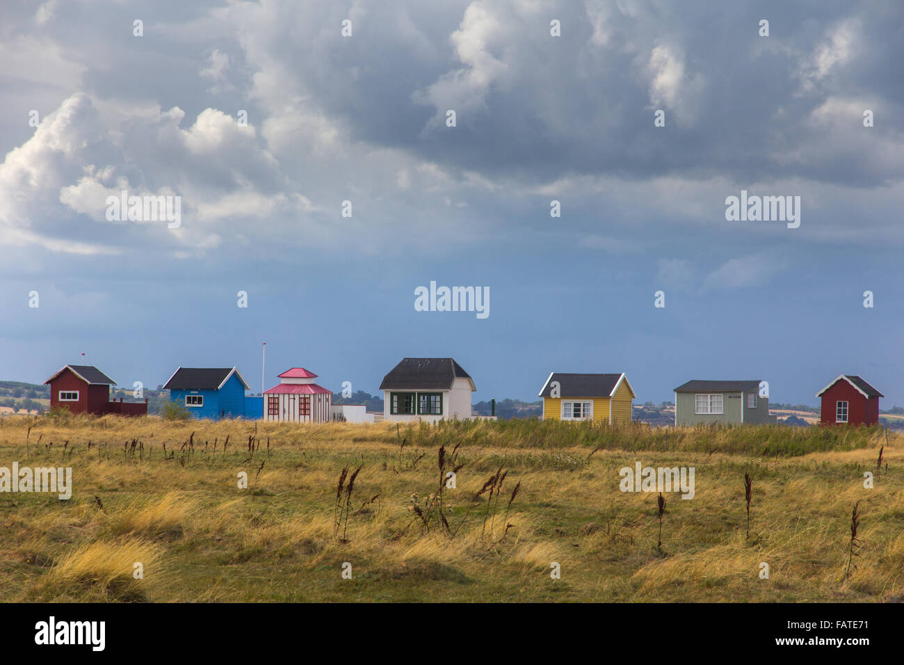 Beach huts by the seaside in Ærøskøbing, Denmark Stock Photo - Alamy