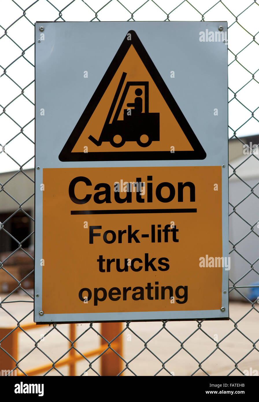 Warning sign caution forklift truck hi-res stock photography and images ...