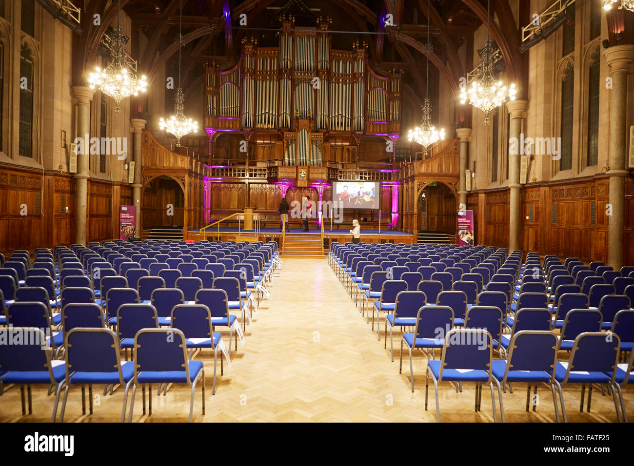 University of Manchester interior of the Whitworth Hall room with its ...
