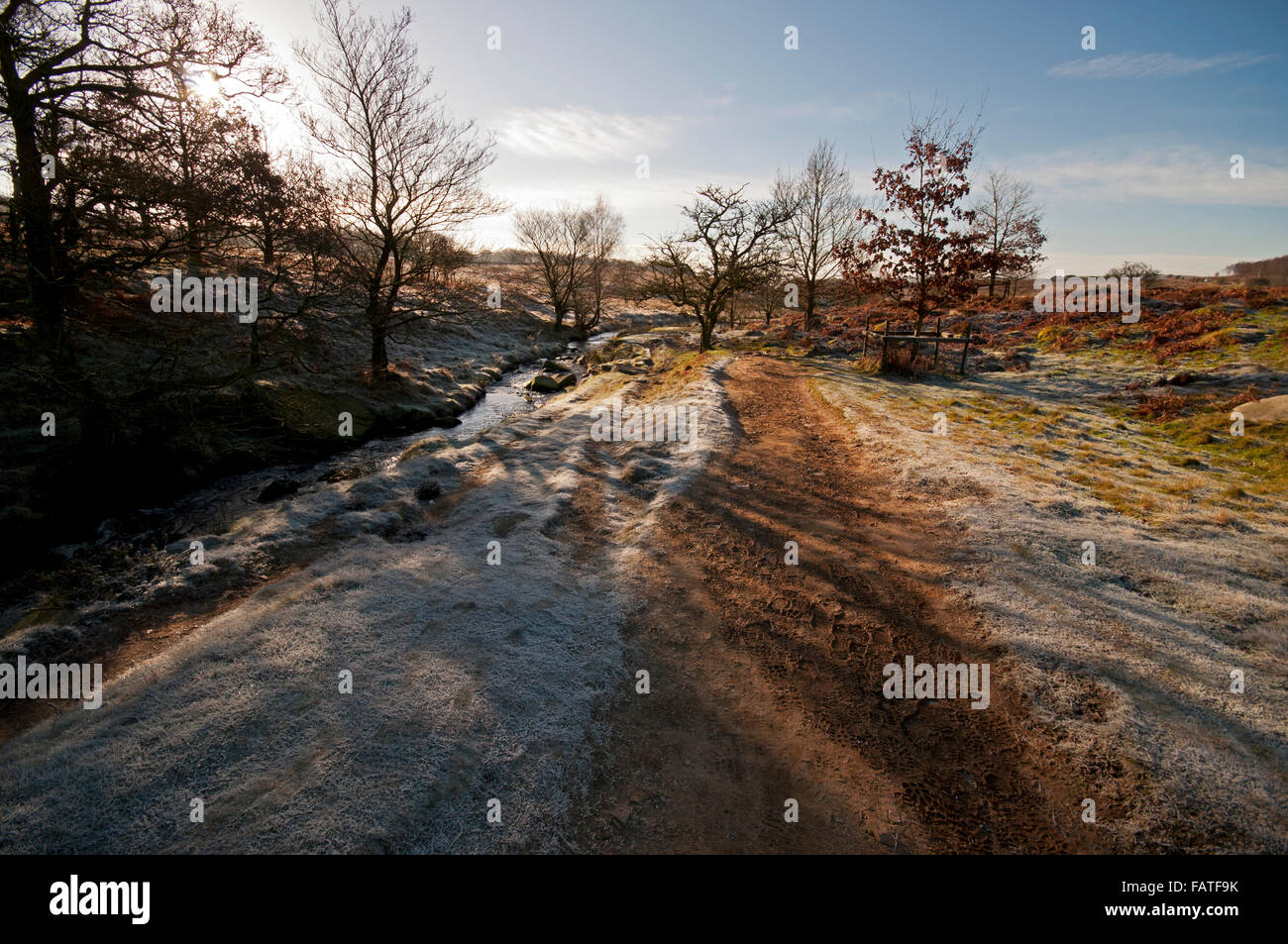 A typical path in the Peak District, located running from Burbage ...