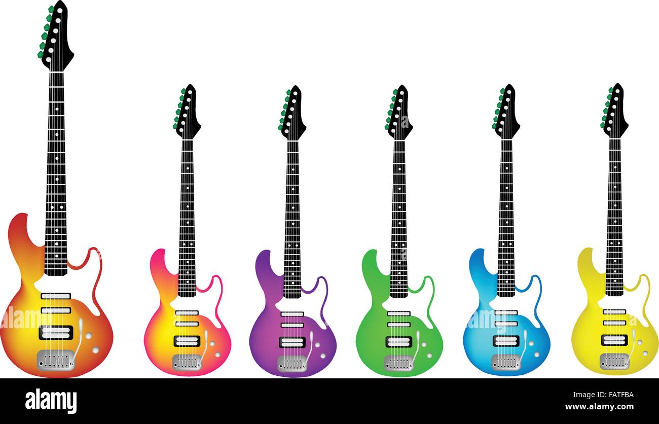 Music Instrument, An Illustration Collection of Colorful Electric ...