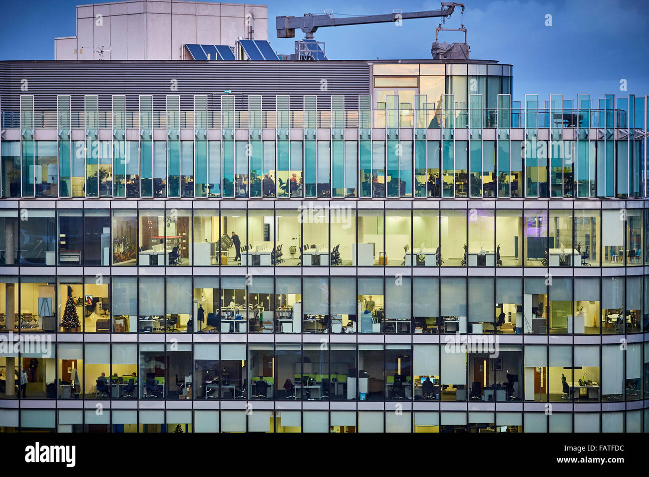 View from Manchester Town Hall clock tower into an office building ...