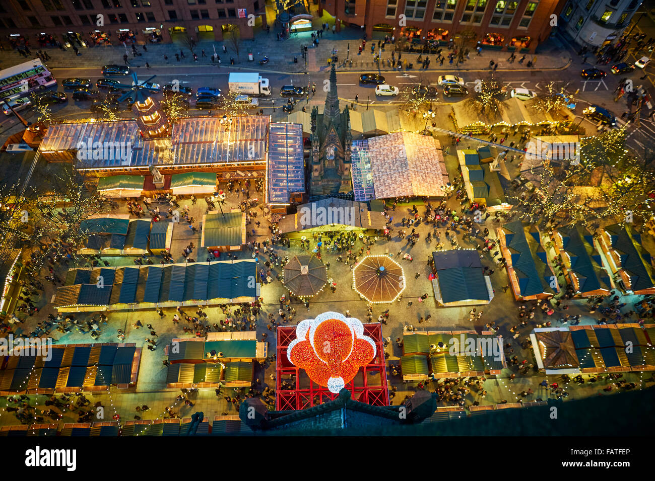 Manchester city centre German style Christmas Markets 2015 in Albert ...