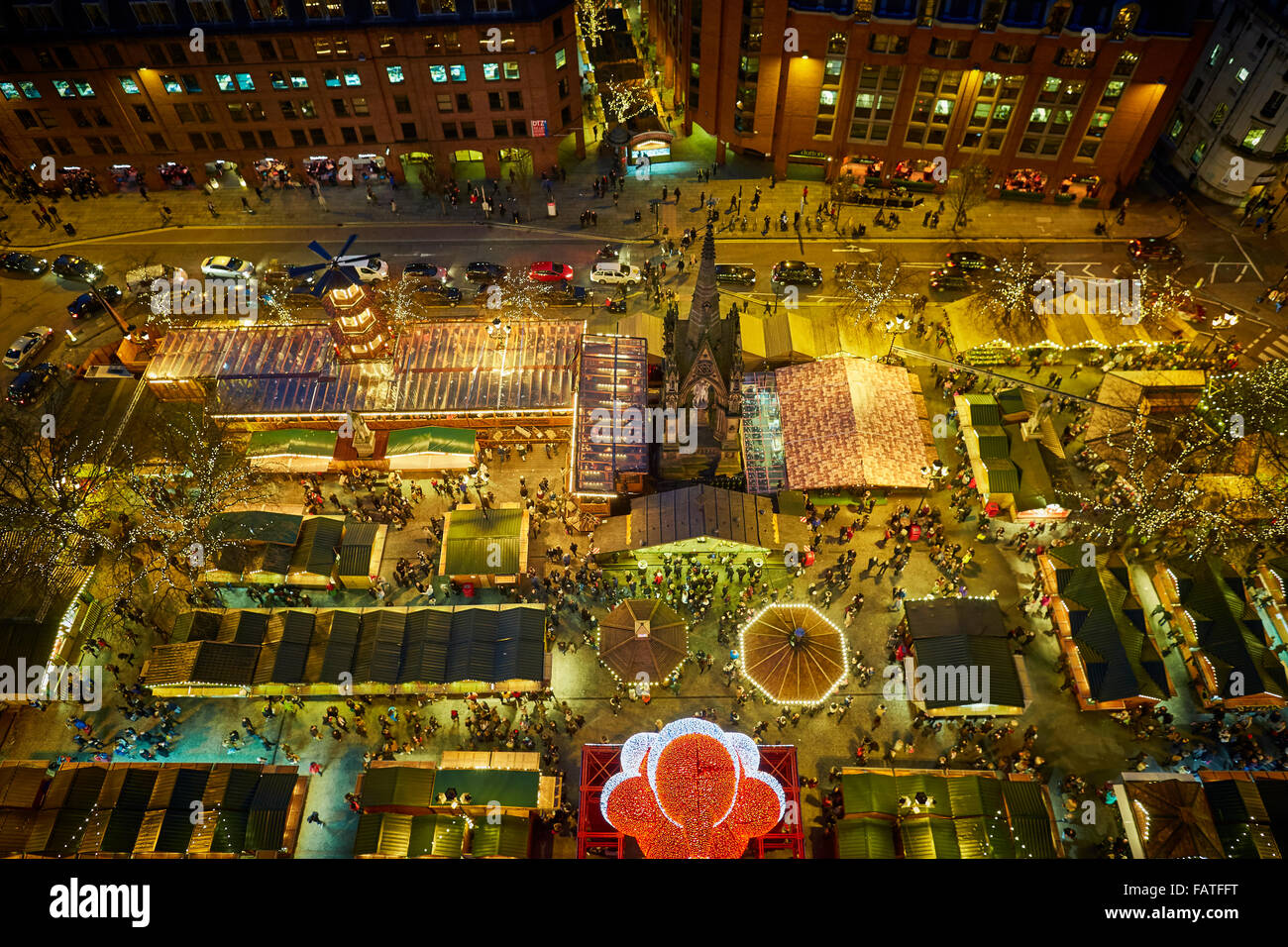 Manchester city centre German style Christmas Markets 2015 in Albert ...