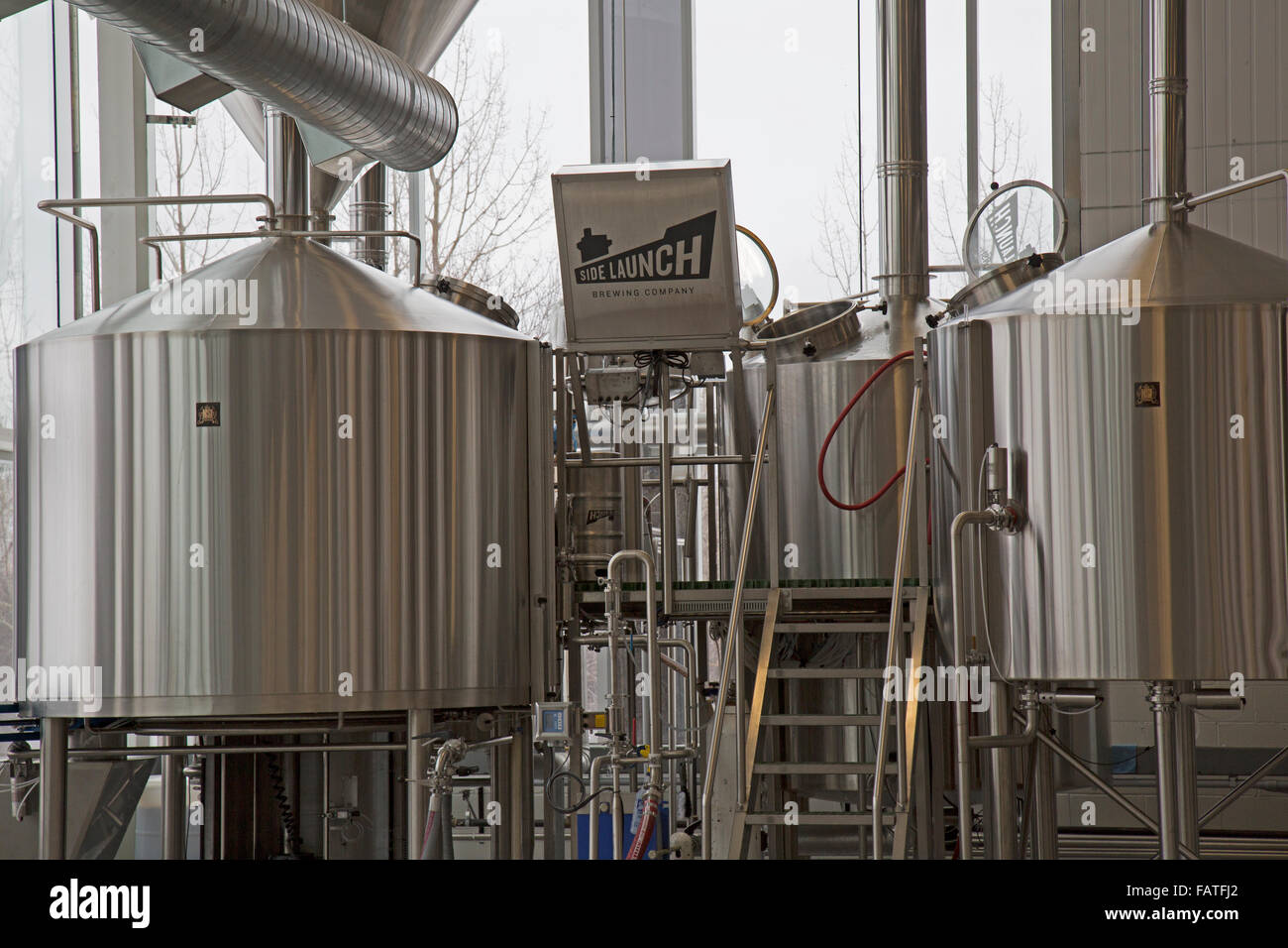 Inside the Side Launch Micro Brewery in Collingwood, Ontario, Canada ...