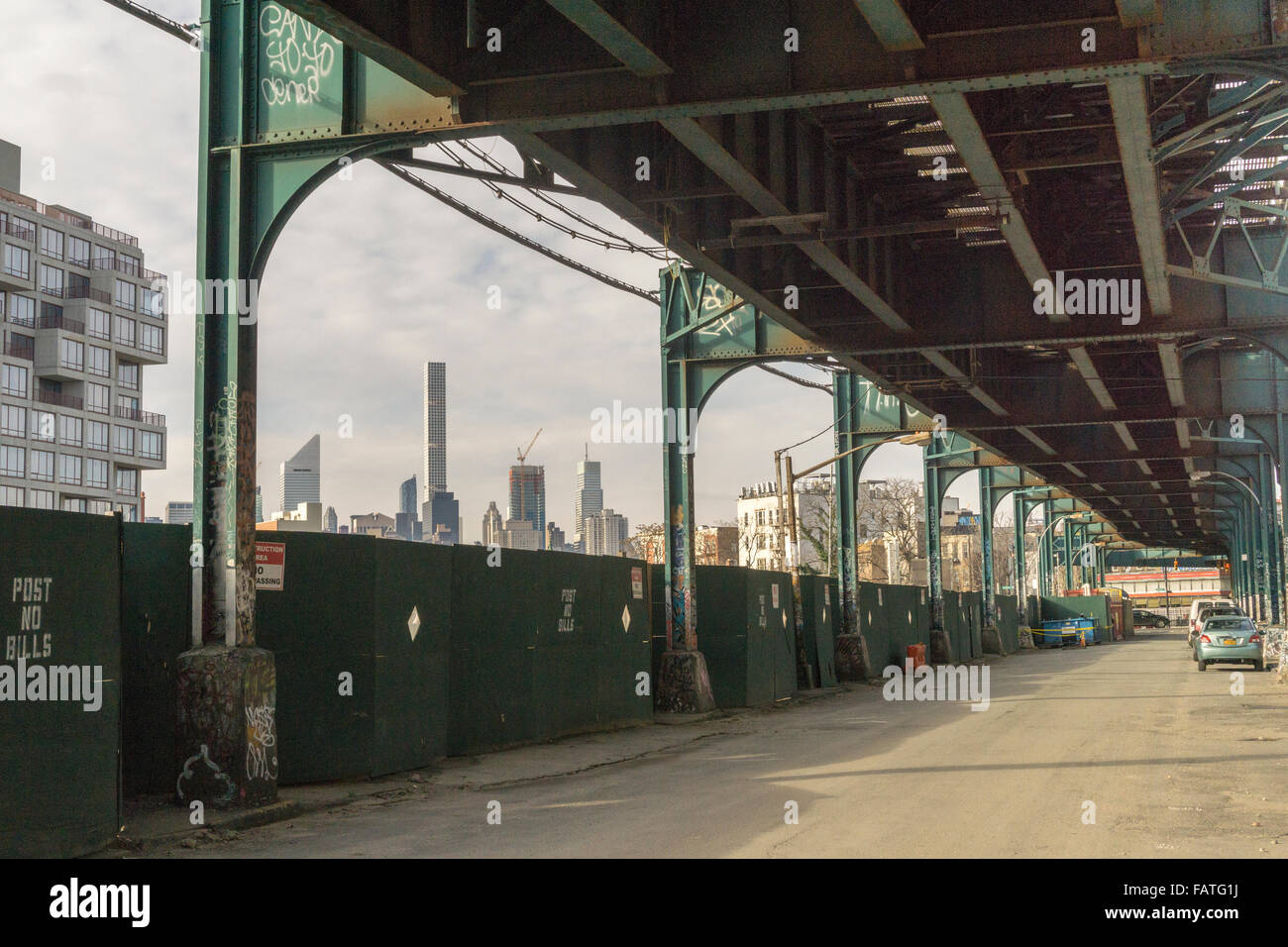 Sliver skyscraper 432 Park Avenue, center, is seen through the site ...