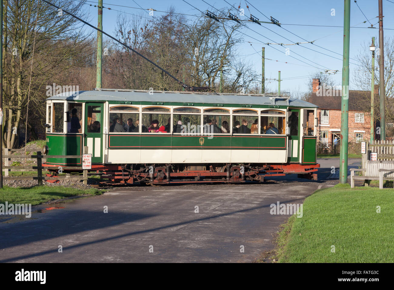 Traditional Edwardian tram in the Black Country Living Museum, Dudley ...