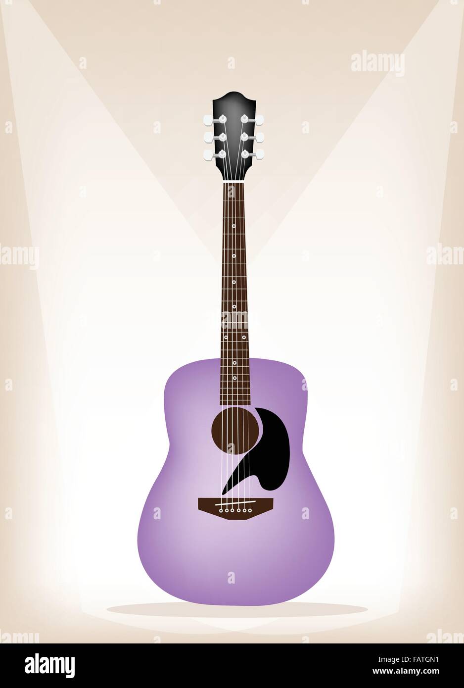 Music Instrument, An Illustration of A Beautiful Violet Guitar on ...