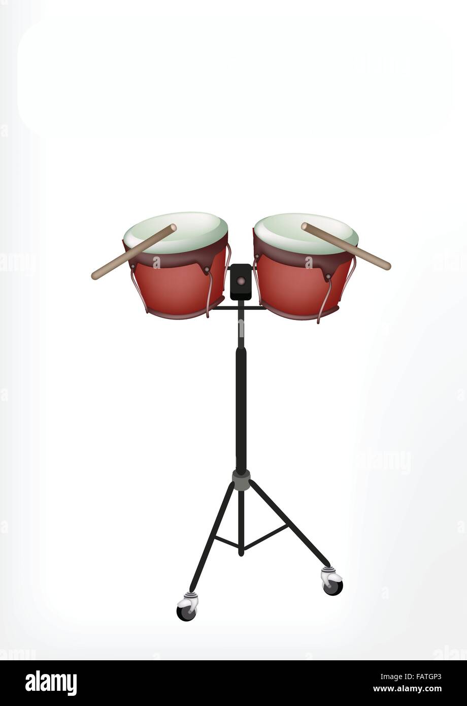 Music Instrument, An Illustration of A Retro Style Classical Bongo Drum ...