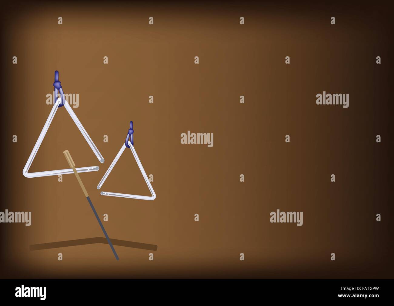 Music Instrument, Illustration of Two Musical Metal Triangle and Beater ...