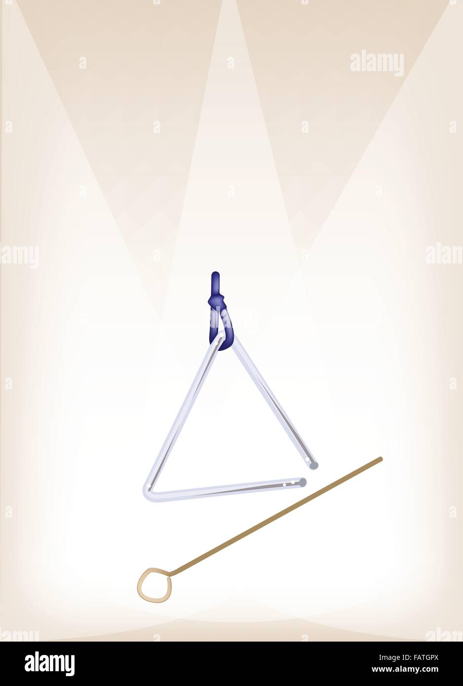 Music Instrument, Illustration of Two Musical Metal Triangle and Beater ...