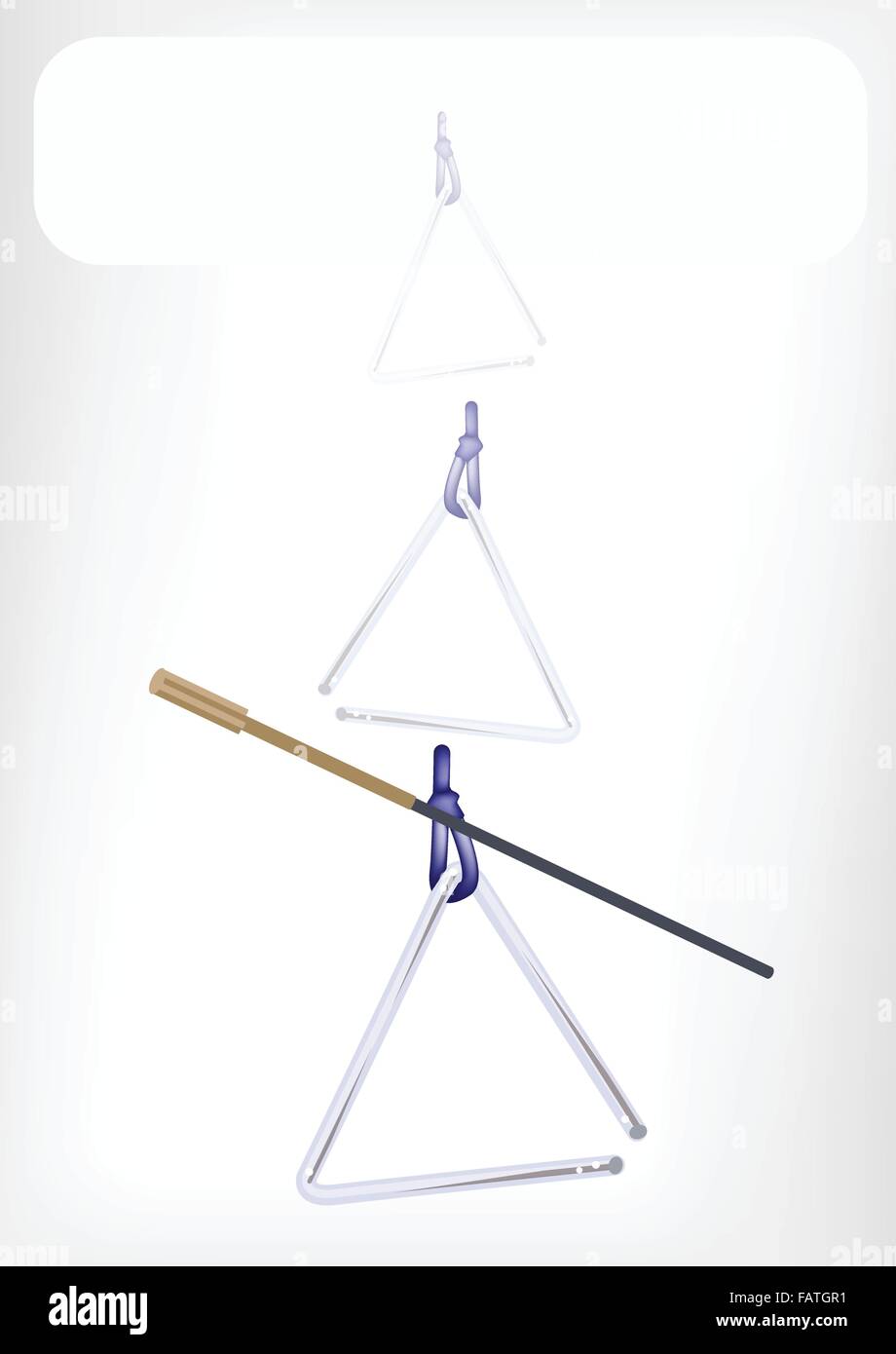 Music Instrument, Illustration of Two Musical Metal Triangle and Beater ...
