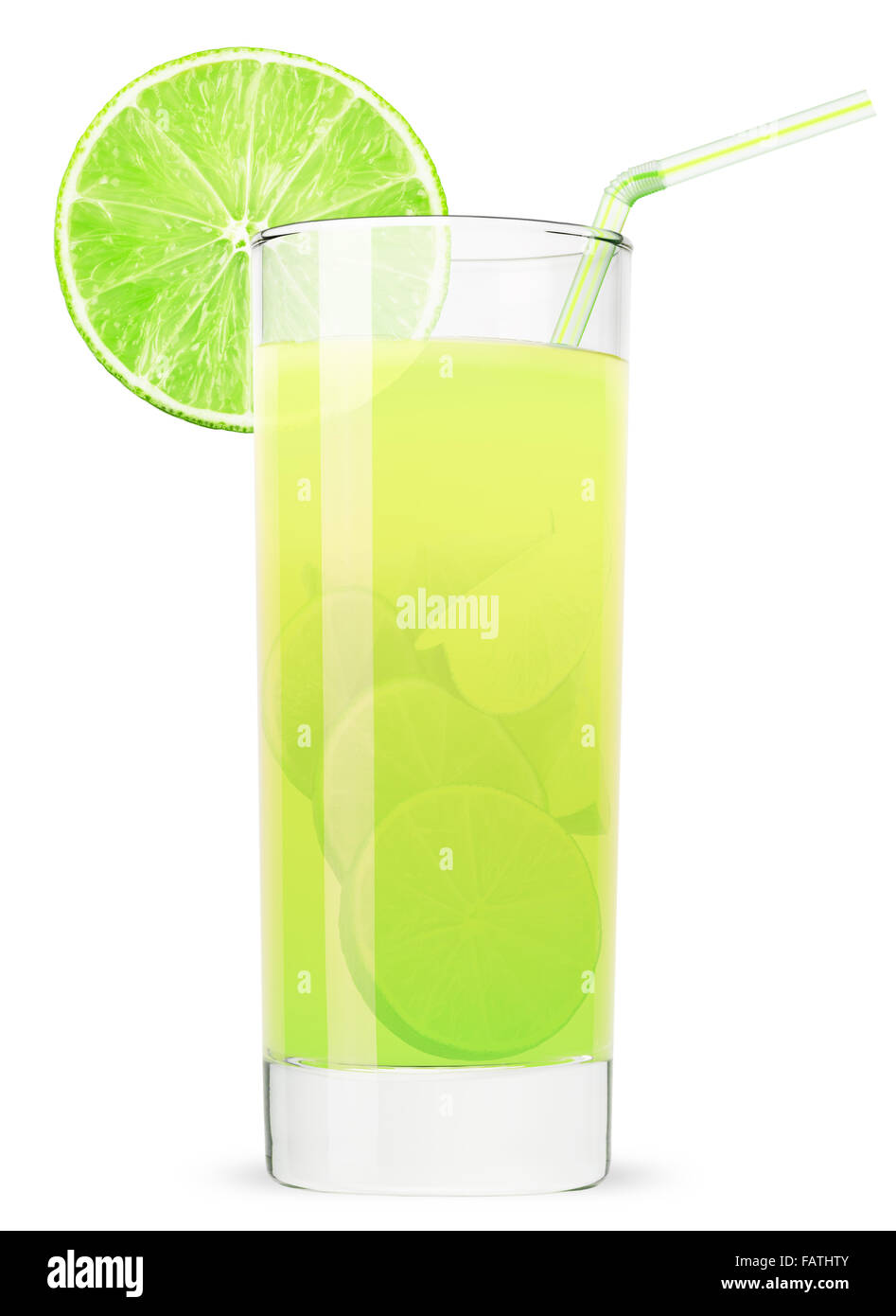 glass of lime juice isolated on white background Stock Photo - Alamy