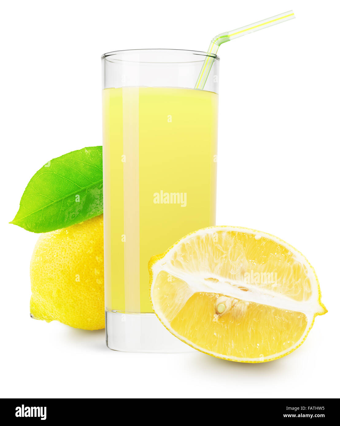 glass of lemon juice isolated on white background Stock Photo - Alamy