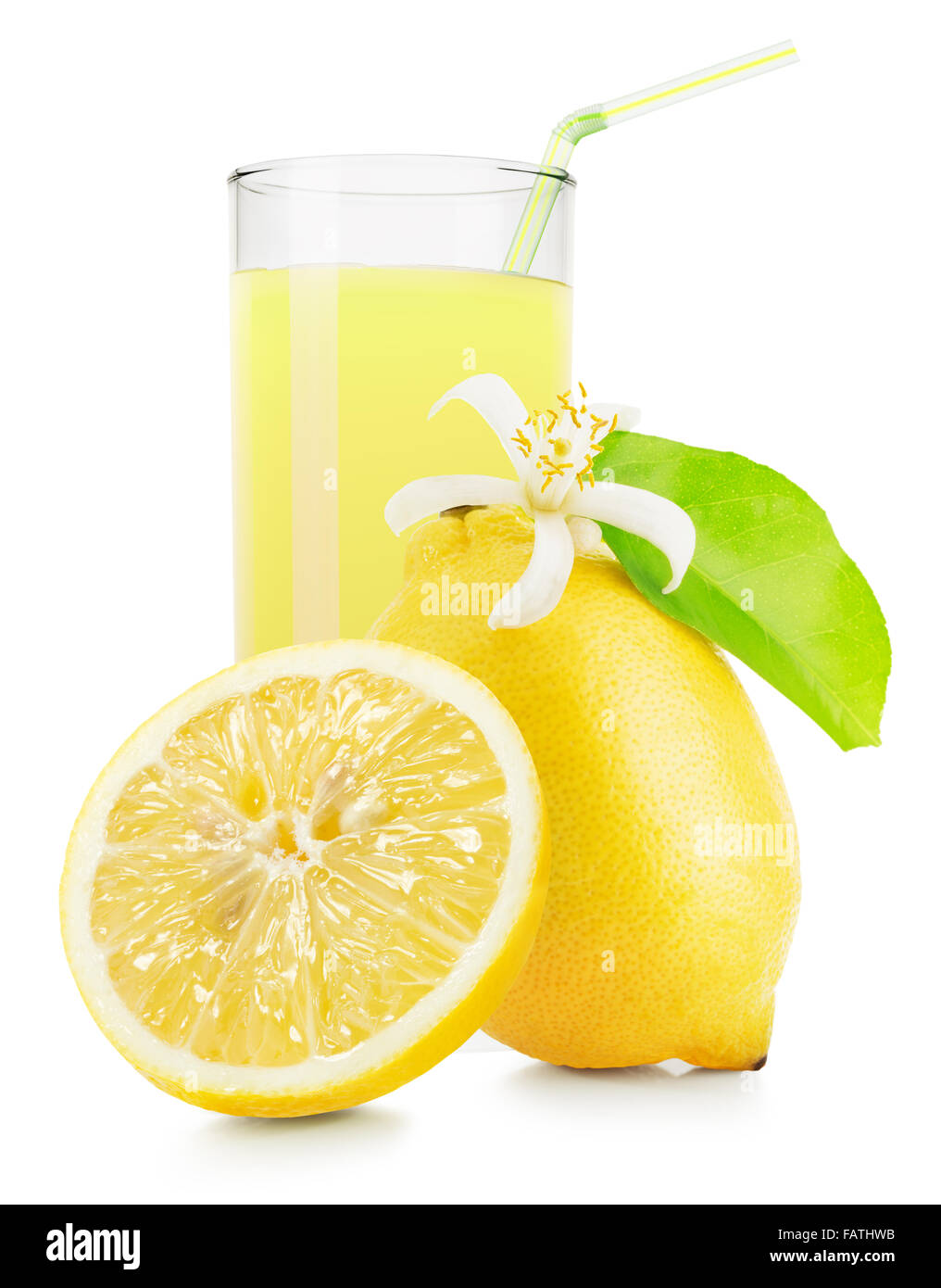 glass of lemon juice isolated on white background Stock Photo - Alamy
