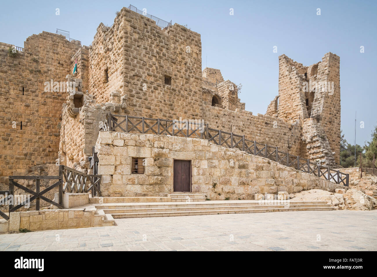 The exterior of the historic Ajlun Castle in the Hashemite Kingdom of ...