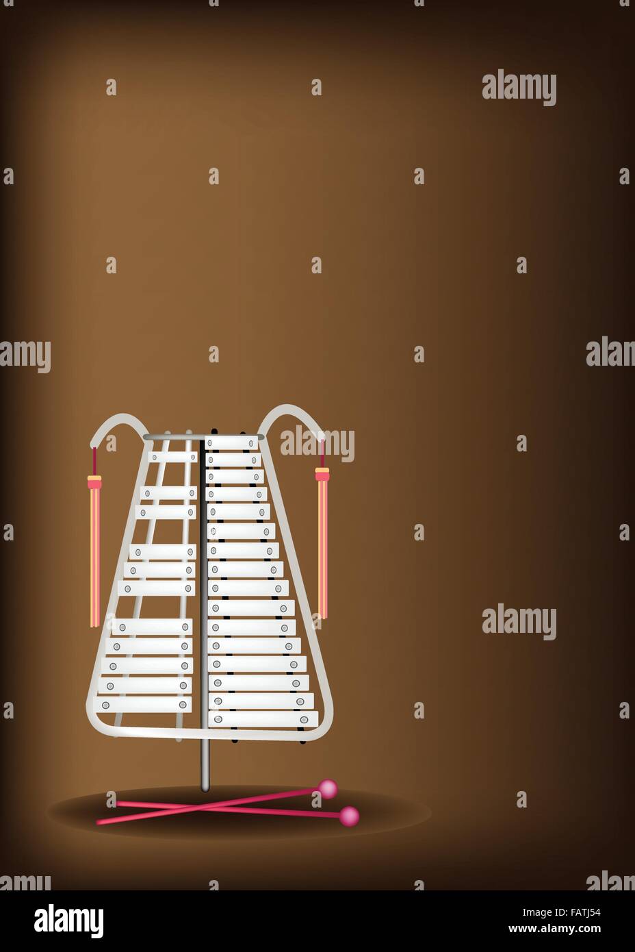 Music Instrument, An Illustration of Bell Lyra or Tone Bar and Beater ...