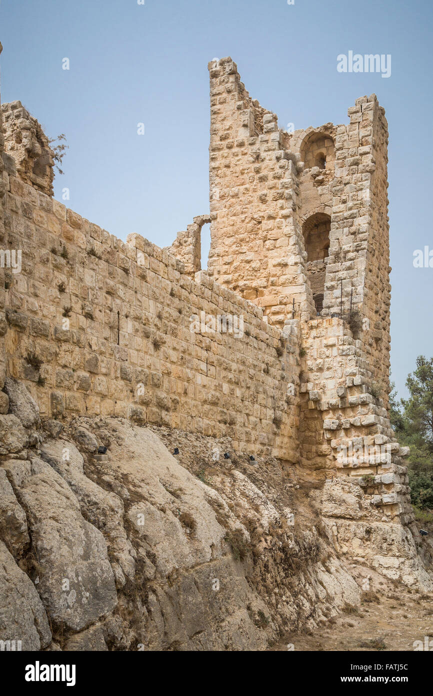 The exterior of the historic Ajlun Castle in the Hashemite Kingdom of ...