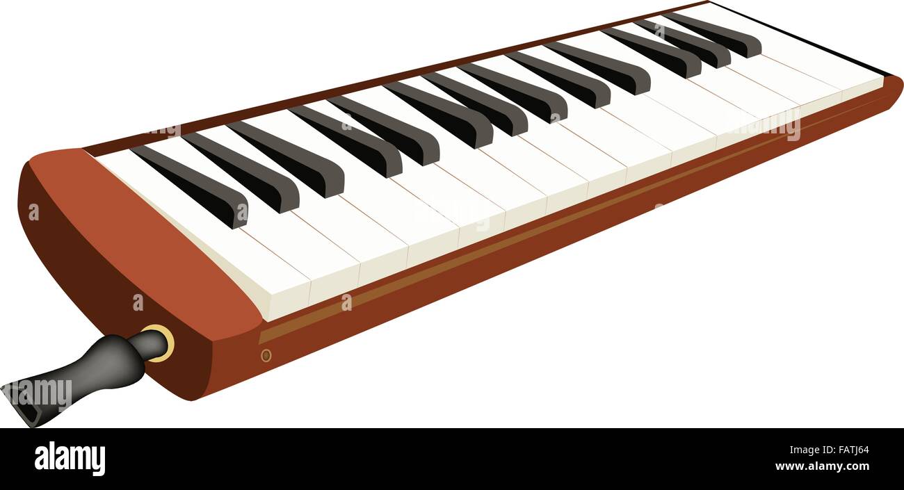 Music Instrument, An Illustration Brown Color of Vintage Melodica ...
