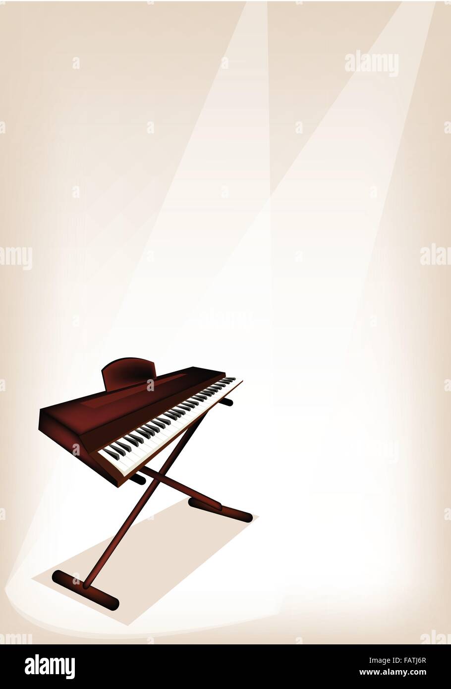 Music Instrument, An Illustration Brown Color of Digital Midi Keyboard ...
