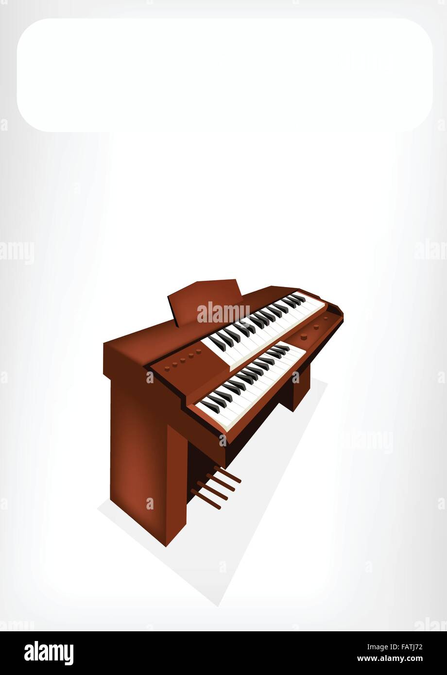 Music Instrument, An Illustration Brown Color of Vintage Pipe Organ ...