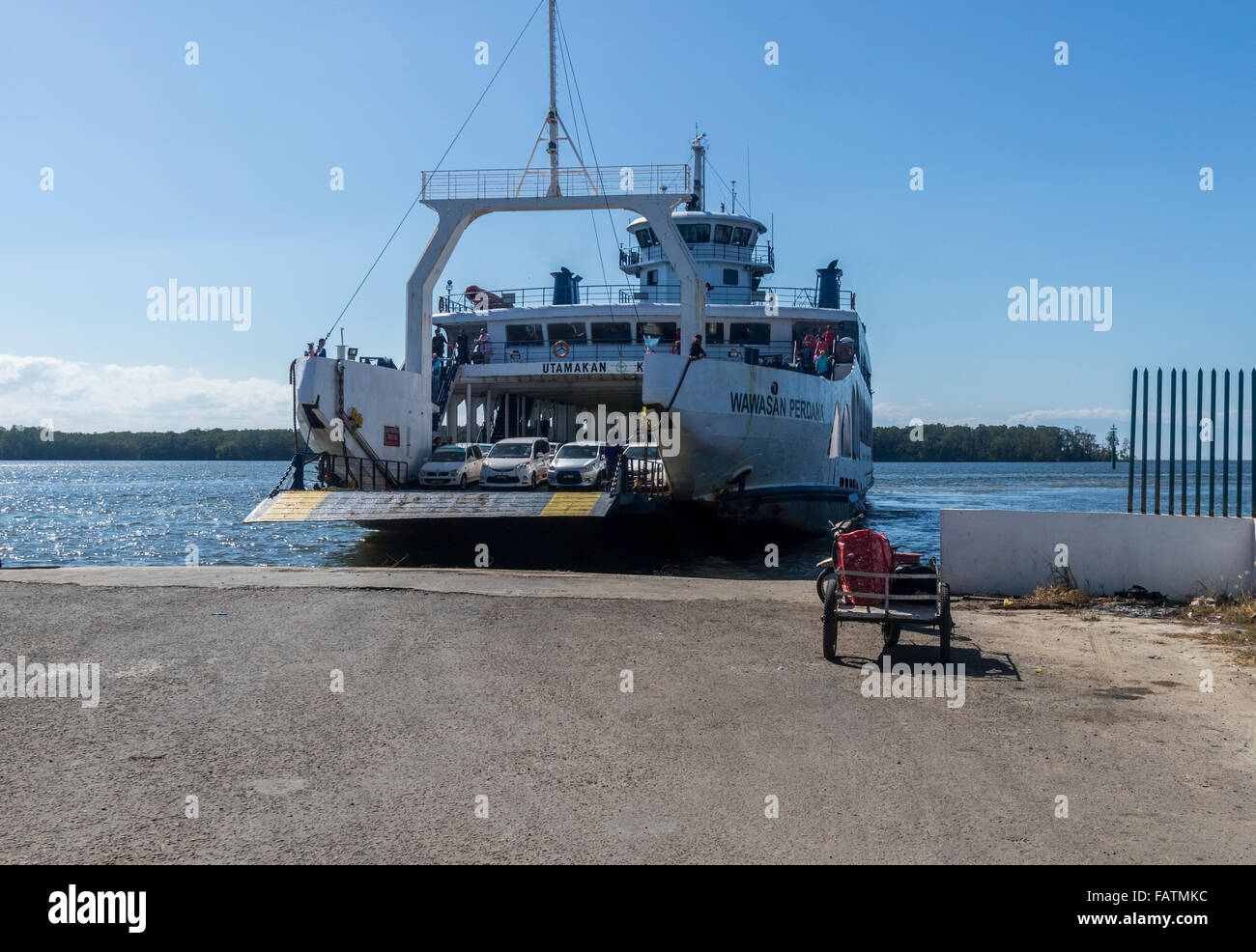 Labuan car ferry, unloading at Menumbuk ferry Terminal Sabah East ...
