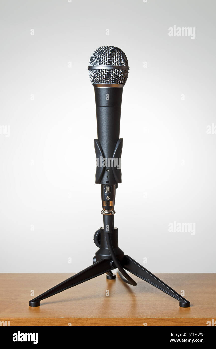 Microphone on stand Stock Photo - Alamy