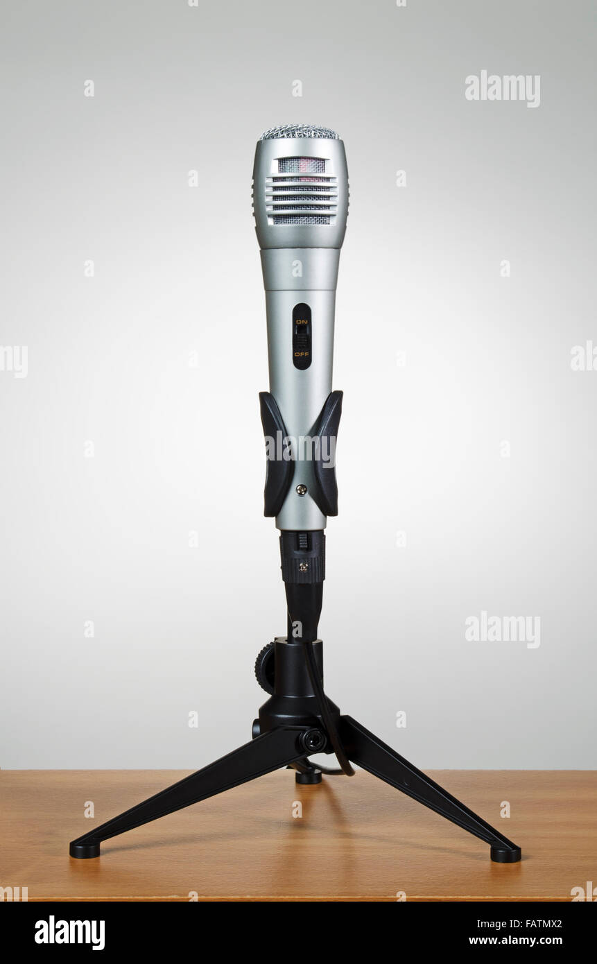 Microphone on stand Stock Photo - Alamy