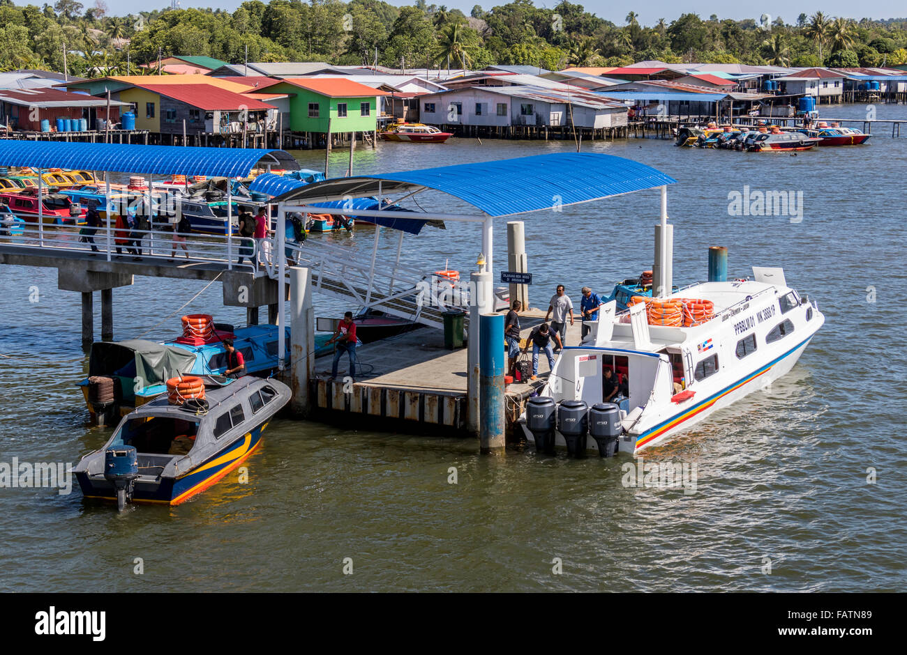 Speed boat from Menumbuk ferry Terminal Sabah East Malaysia Island of ...