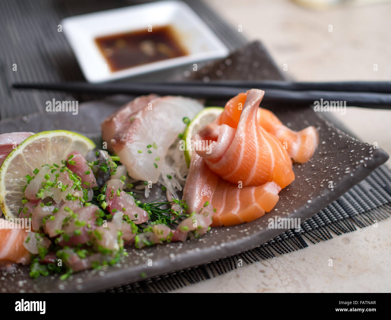 Japanese raw fish. Also known as Sashimi Stock Photo - Alamy