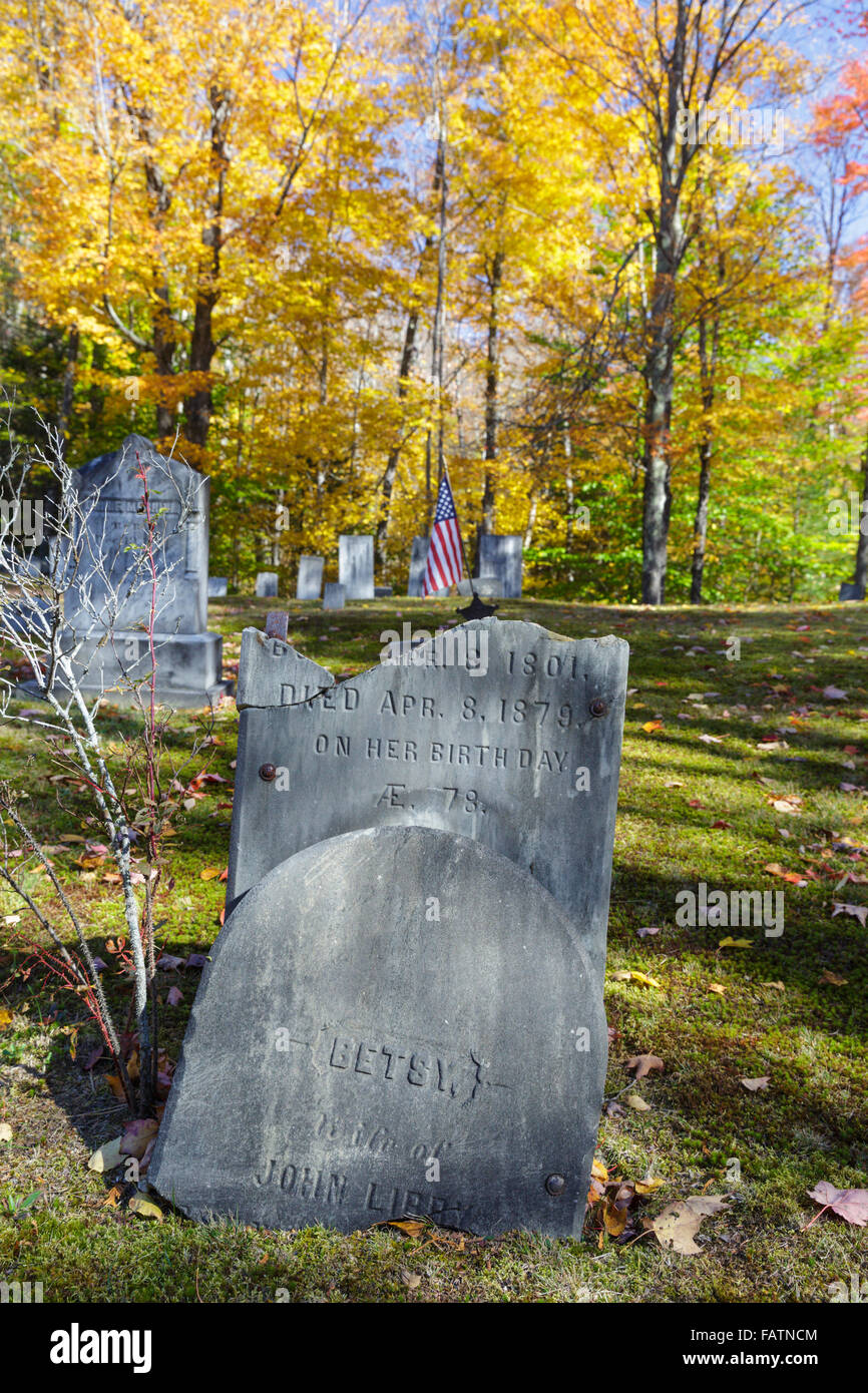 Breezy Point Point Road Cemetery in Warren, New Hampshire USA during ...