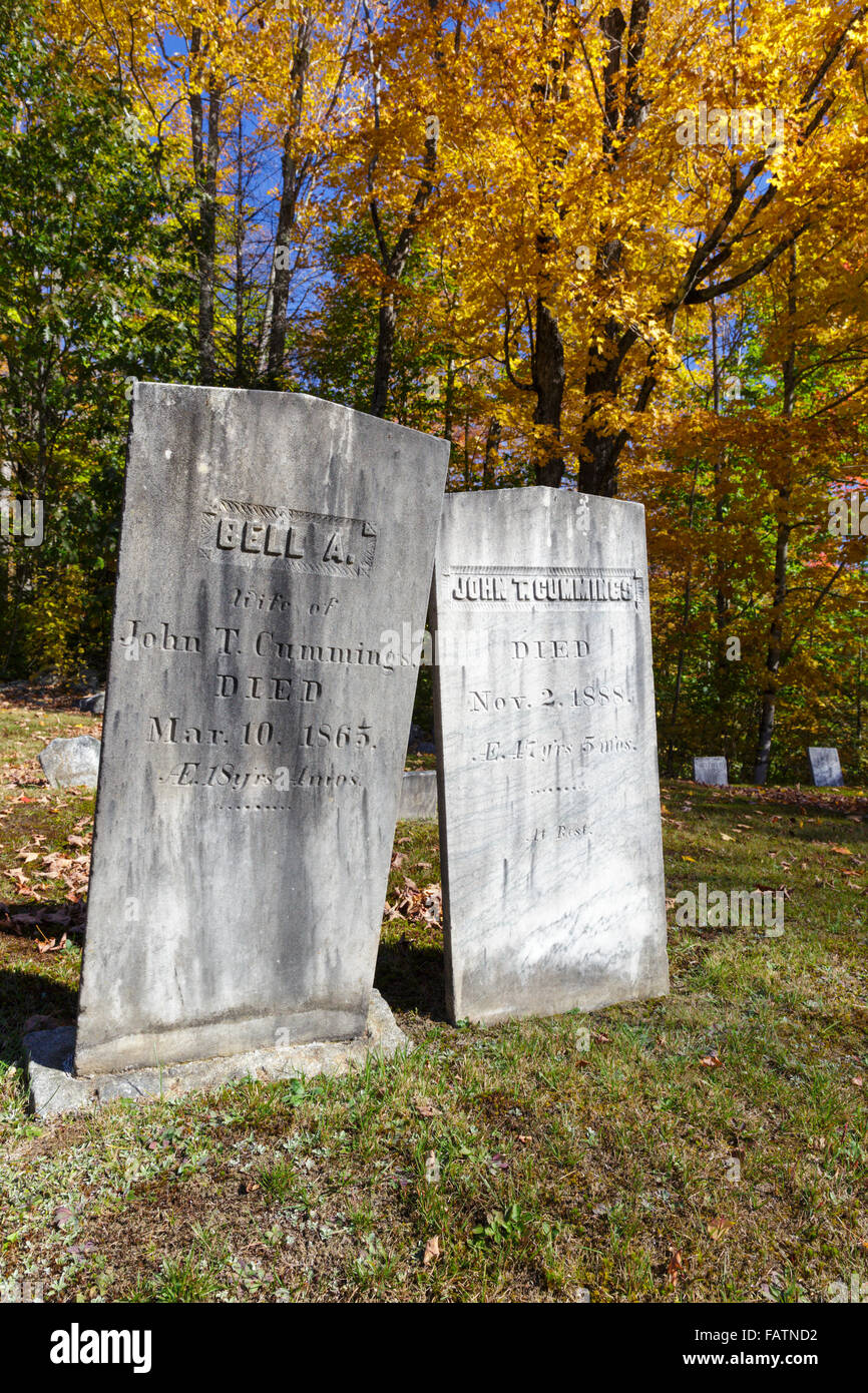 Breezy Point Point Road Cemetery in Warren, New Hampshire USA during ...