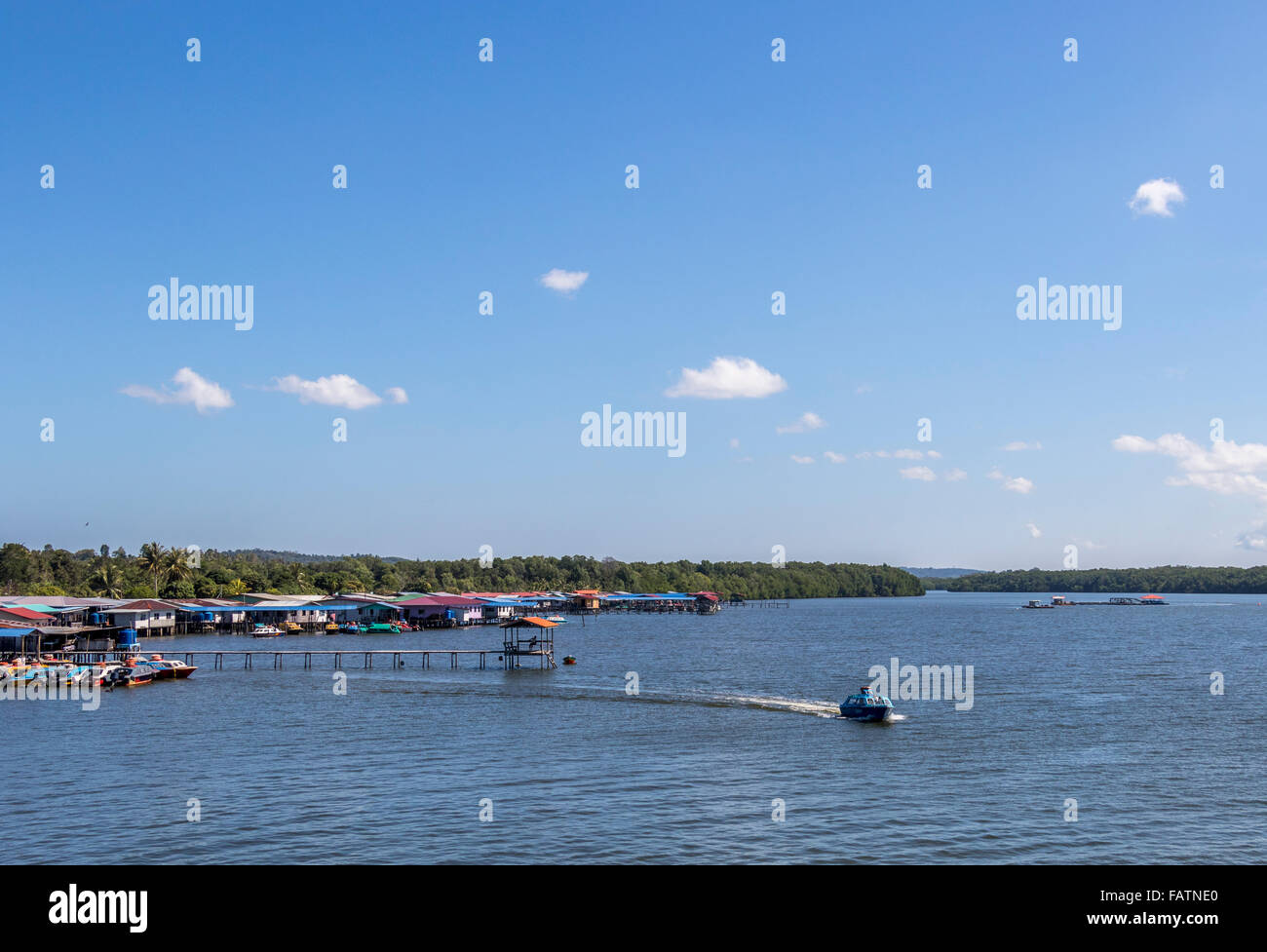Speed boat from Menumbuk ferry Terminal Sabah East Malaysia Island of ...