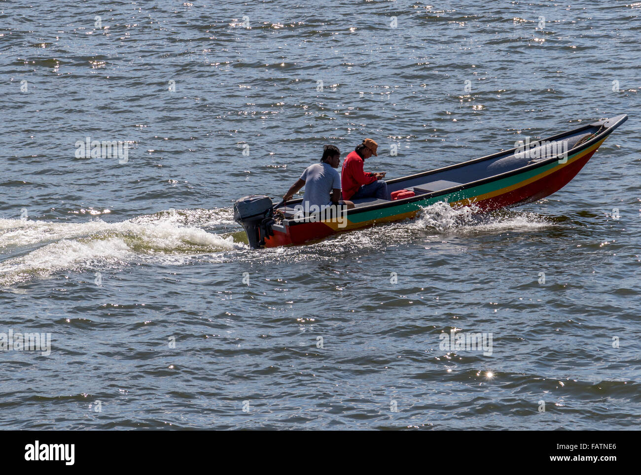 Fishing boat around Menumbuk ferry Terminal Sabah East Malaysia Island ...