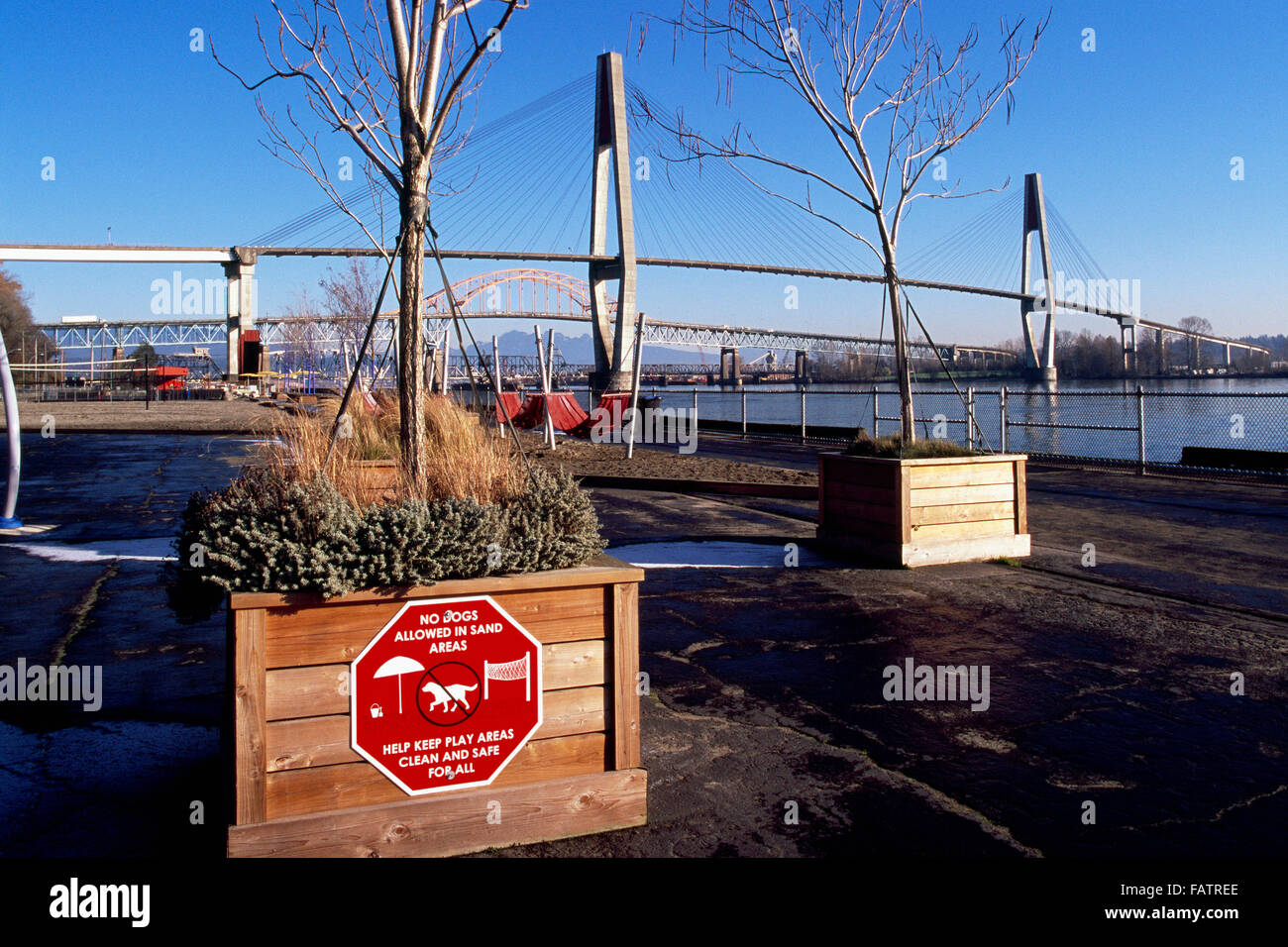 Westminster Pier Park along Fraser River, New Westminster, British ...