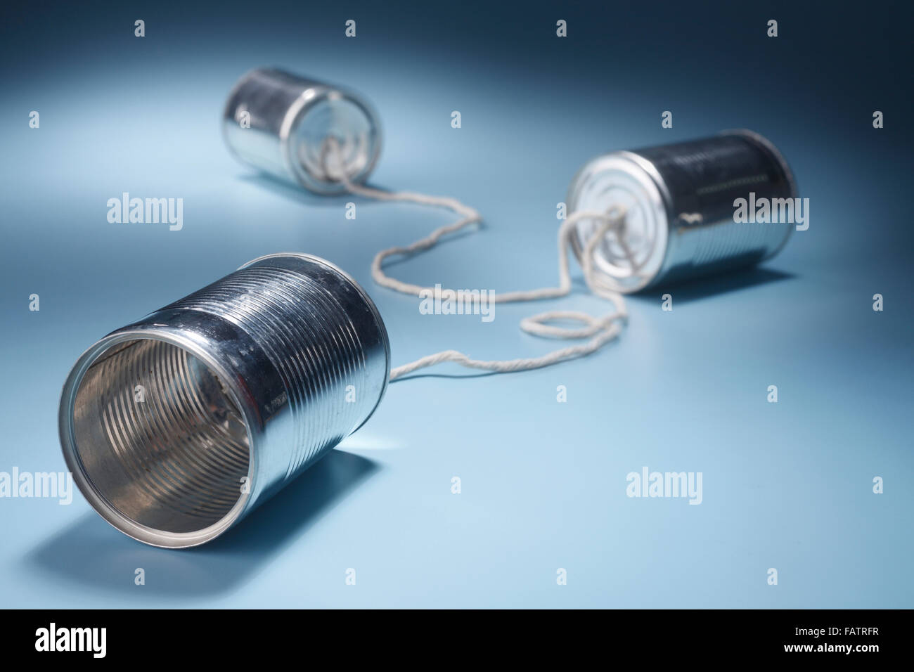 Tin can string telephone hi-res stock photography and images - Alamy
