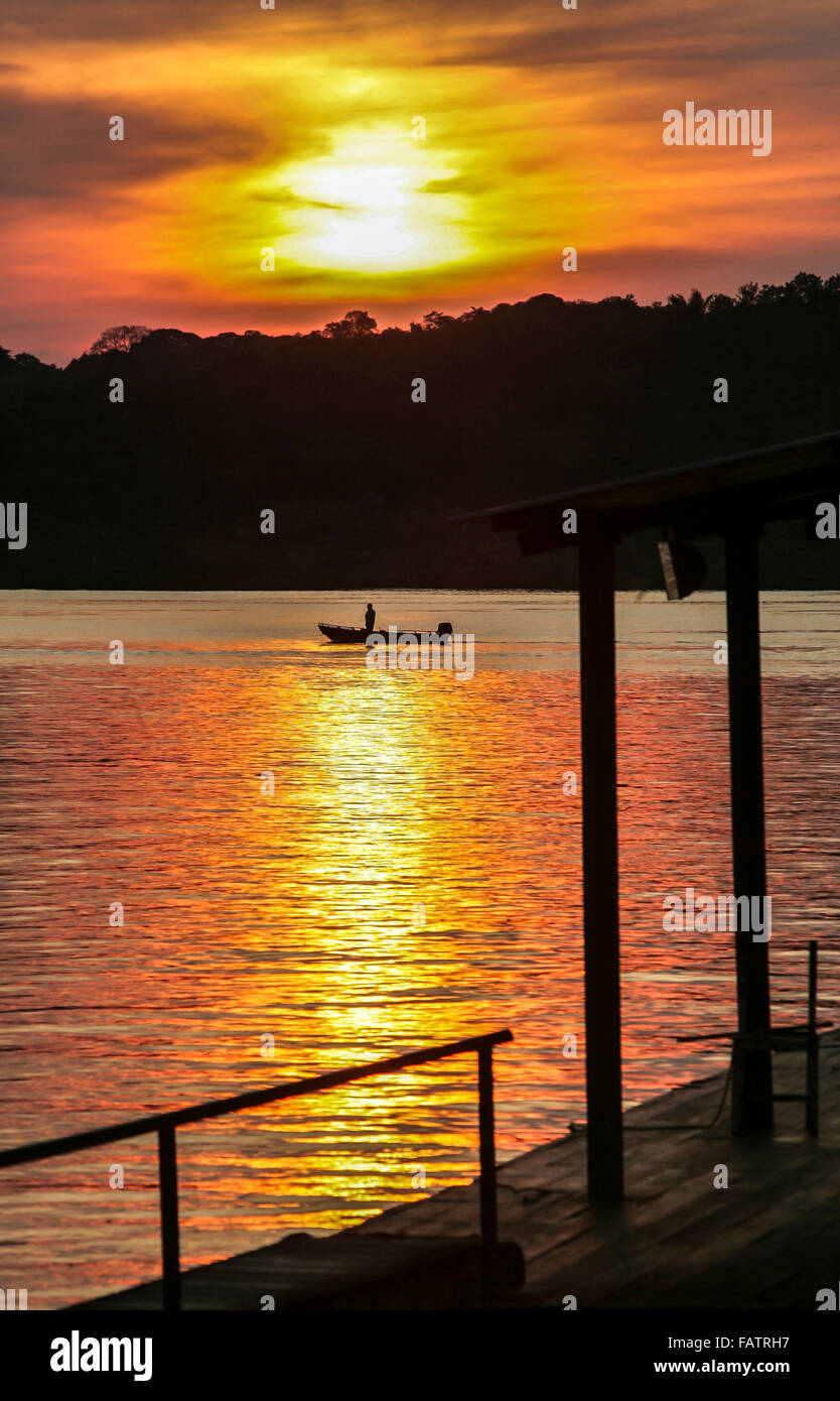 Sunset in the Amazon. Photo: Danilo Mello Stock Photo - Alamy