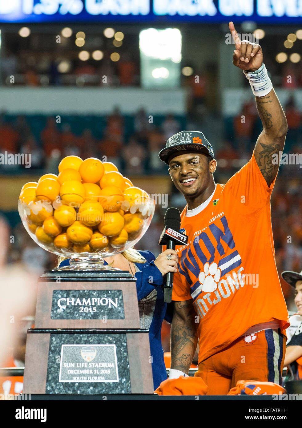 Miami FL, USA. 31st Dec, 2015. Clemson Tigers quarterback Deshaun ...