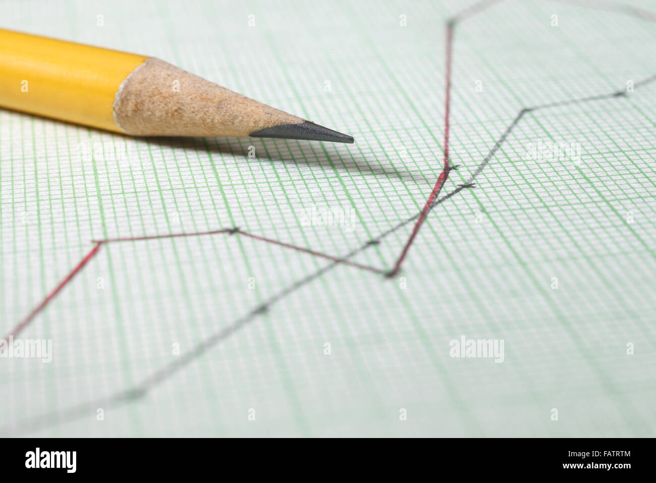 pencil on the printed graph paper Stock Photo - Alamy