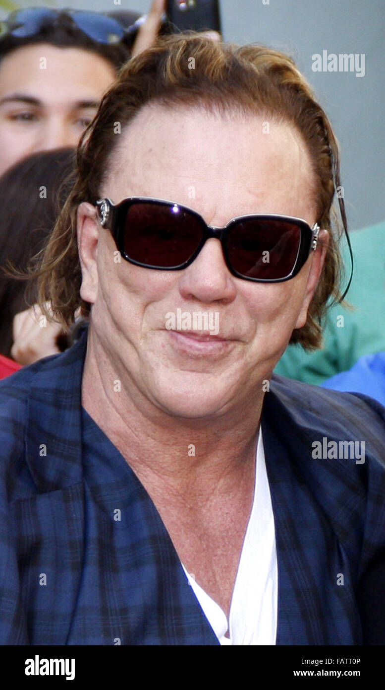 Mickey Rourke Hand And Footprint Ceremony held at Grauman's Chinese ...