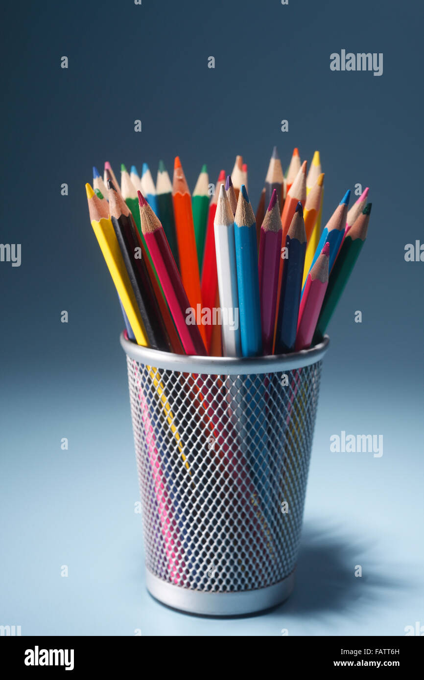 stock image of bunch of color pencil Stock Photo - Alamy