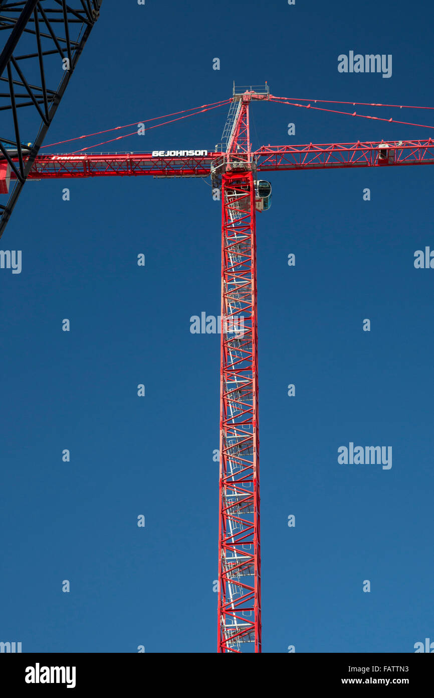 Denver, Colorado - Construction cranes in downtown Denver Stock Photo ...