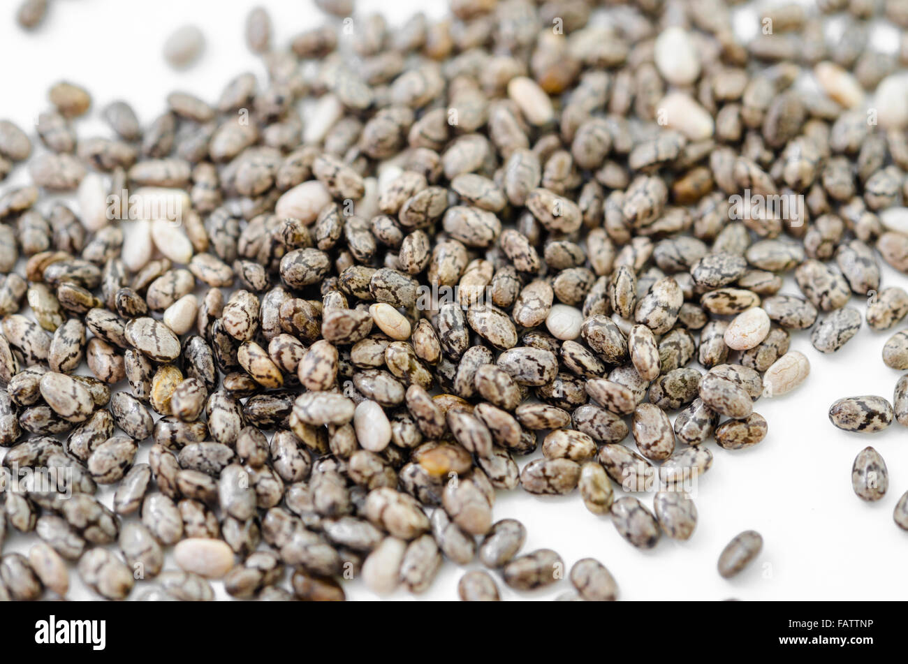 chia seeds close up isolated on white background Stock Photo - Alamy