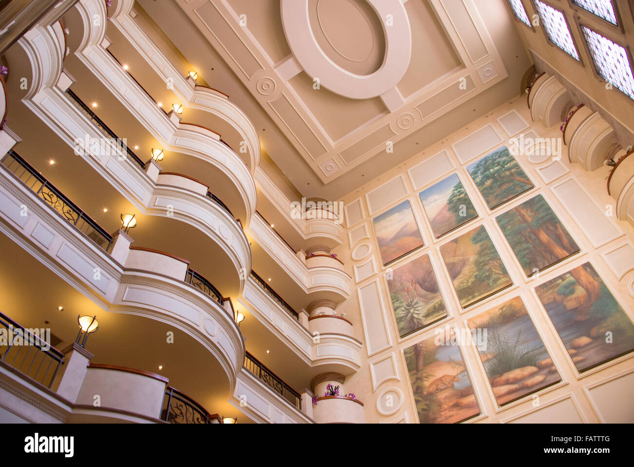 Interior atrium of Sheraton Pretoria Hotel, Pretoria, City of Tshwane ...